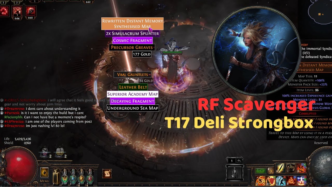 Phrecia League| Righteous Fire Scavenger Farm T17 Deli Strongboxes Path ...