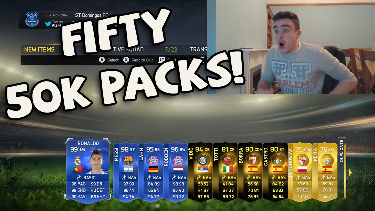 50 X 50K PACKS!!! OMFG A TOTY!!! - Huge Fifa 15 TOTY Pack Opening With ...