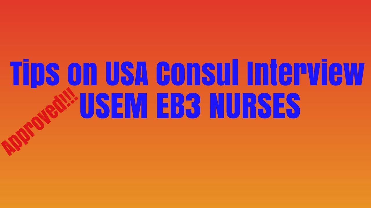 Tips on USA consul interview USEM - YouTube