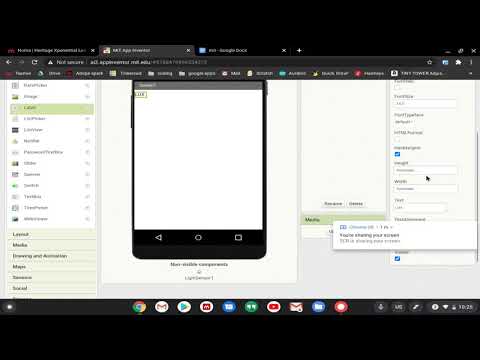 how to create light sensing app in MIT app inventor - YouTube