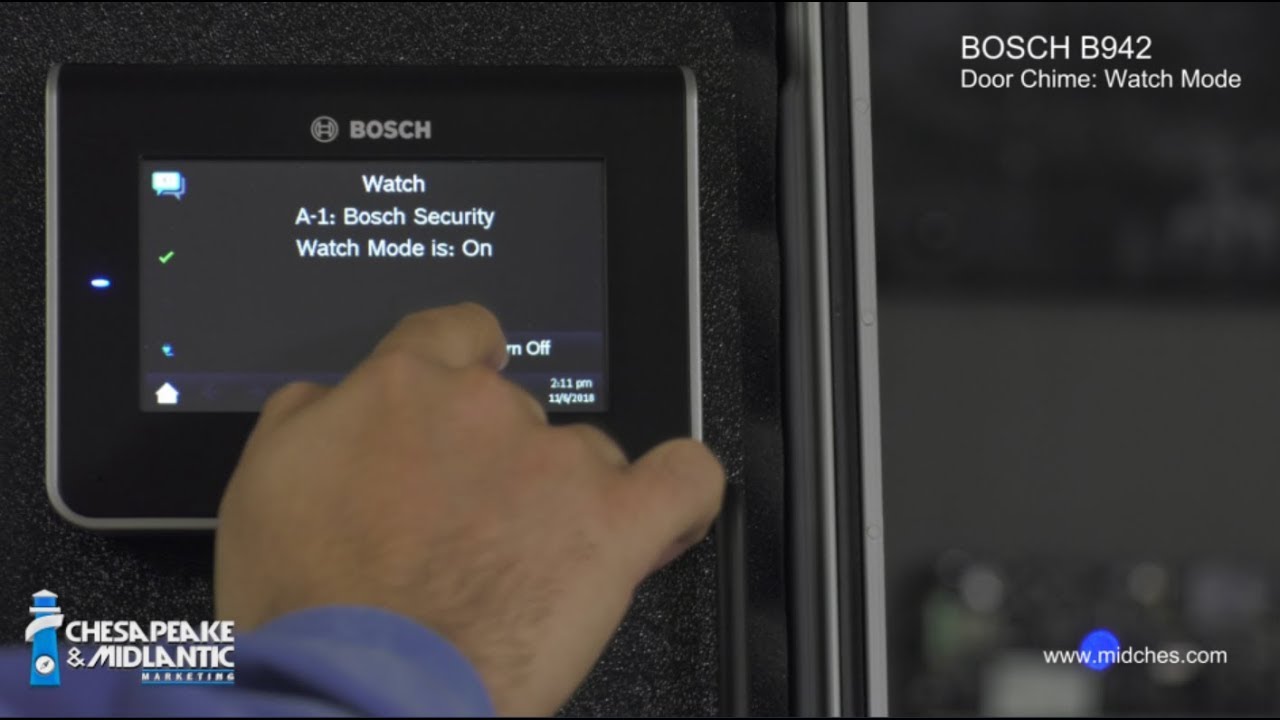 Bosch B942 Keypad Door Chime Watch Mode - YouTube