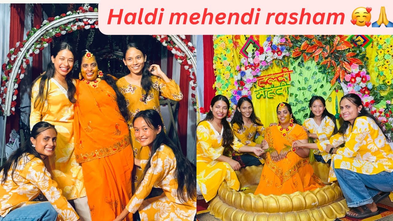 HALDI MEHENDI RASHAM 😍🥰 YESTO RAMJHAM GARIYO 😃🫣 - YouTube