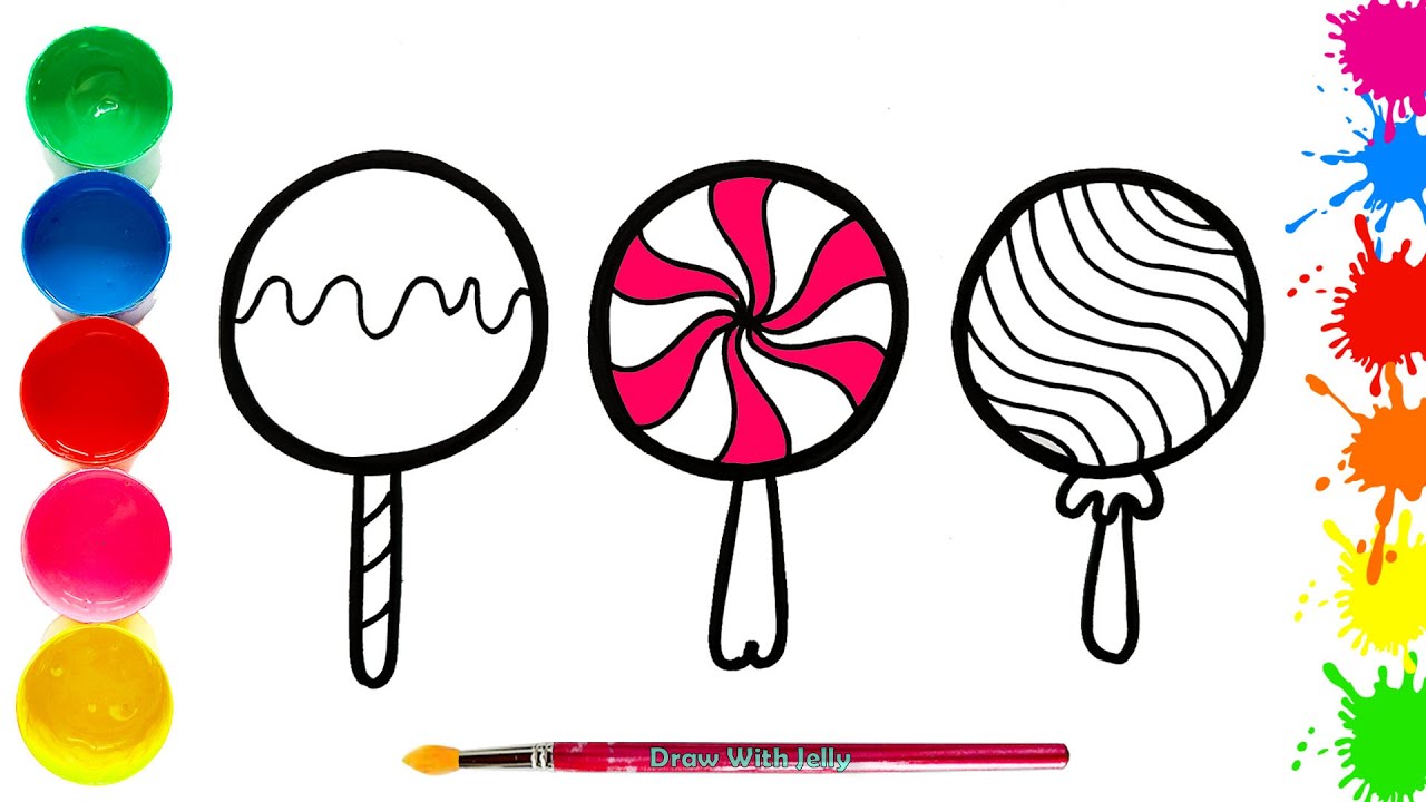 How to Draw Lollipops | Coloring Rainbow | Step by Step - YouTube