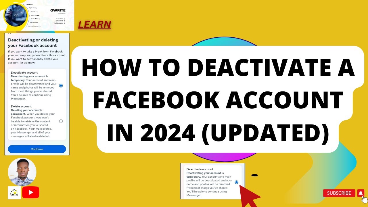 How to deactivate Facebook account 2024 - YouTube