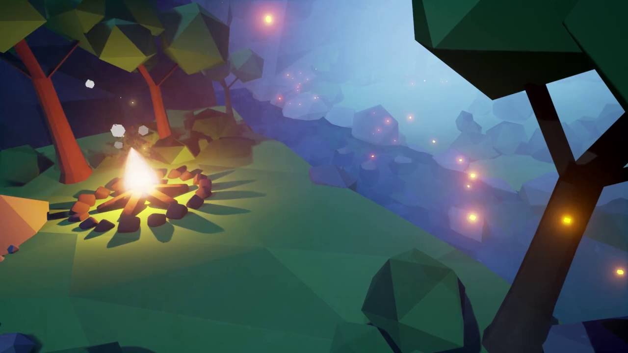 Low Poly Camp Fire Scene - YouTube