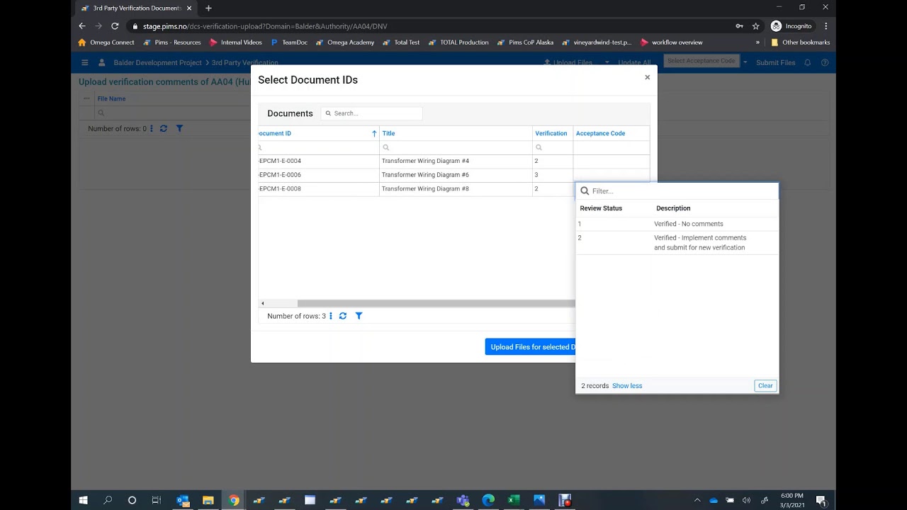 Pims Document Control - 3rd Party Verification - YouTube