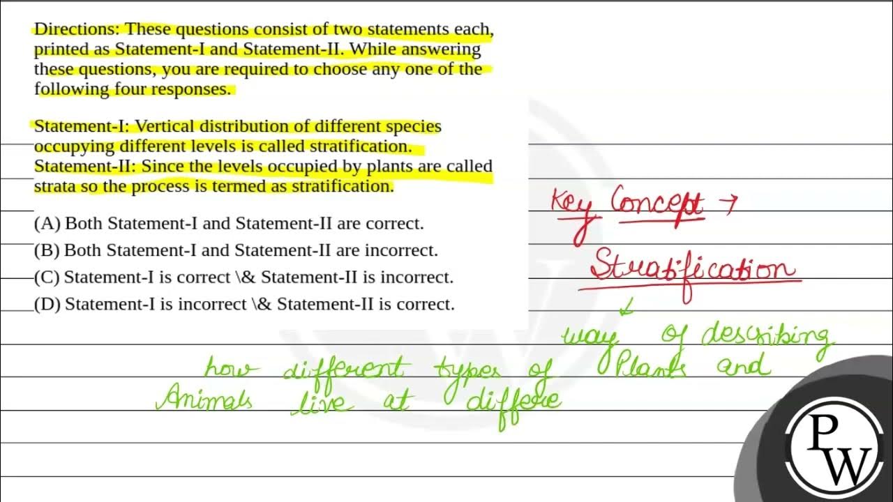 Directions: These questions consist of two statements each, printed as Statement-I and Statement ...