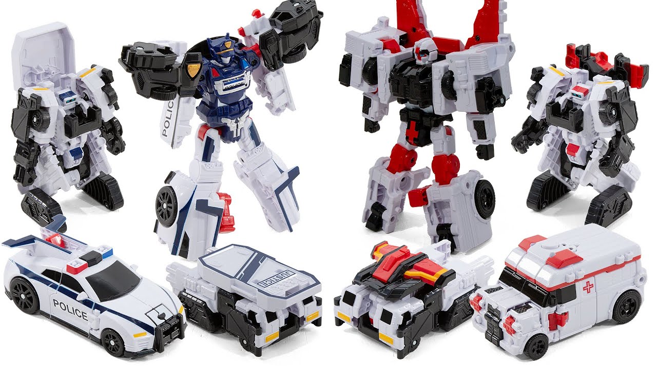 Tobot Rescue DAEDO'S HEROES Ambulance Doc Police SSen Trailer TankerBot ...