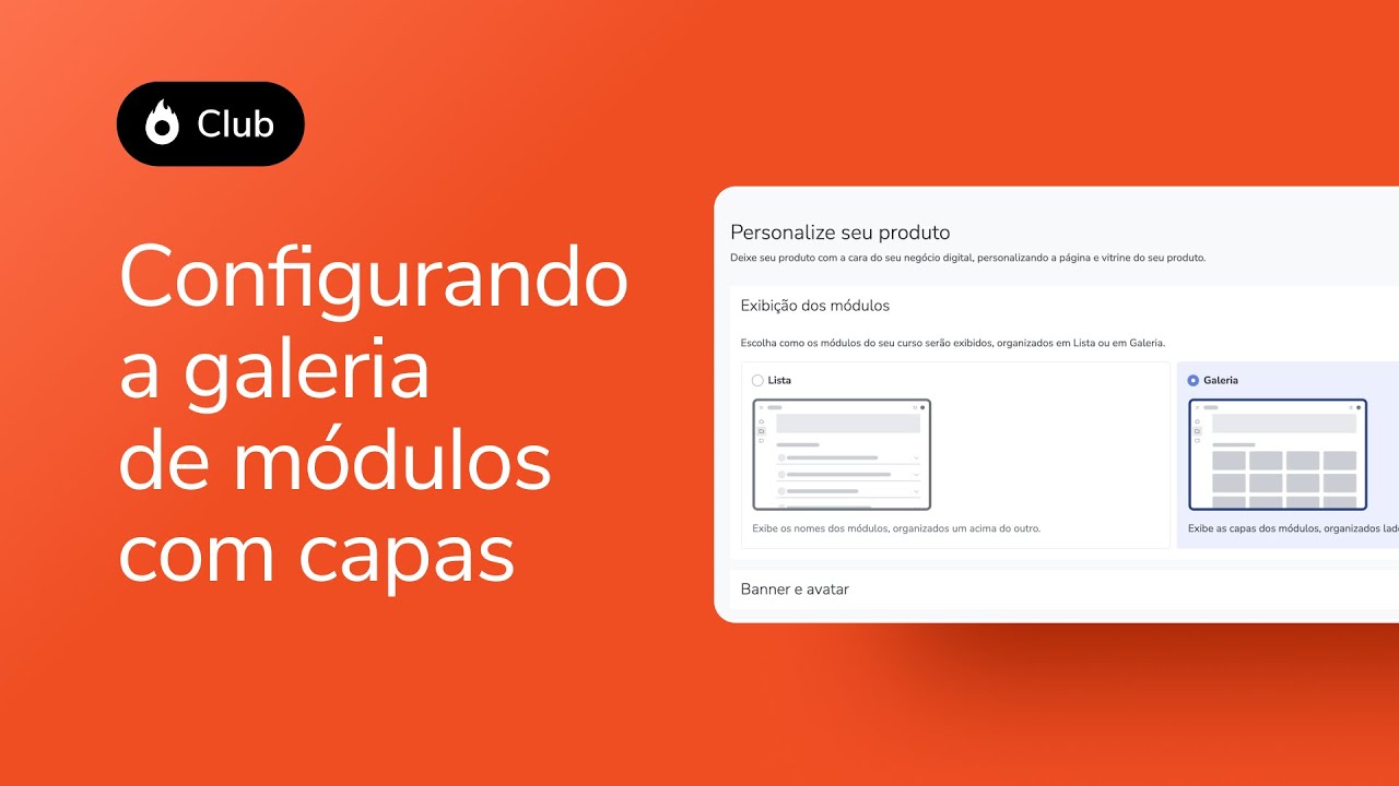 Configurando a galeria de módulos com capas personalizadas na área de ...
