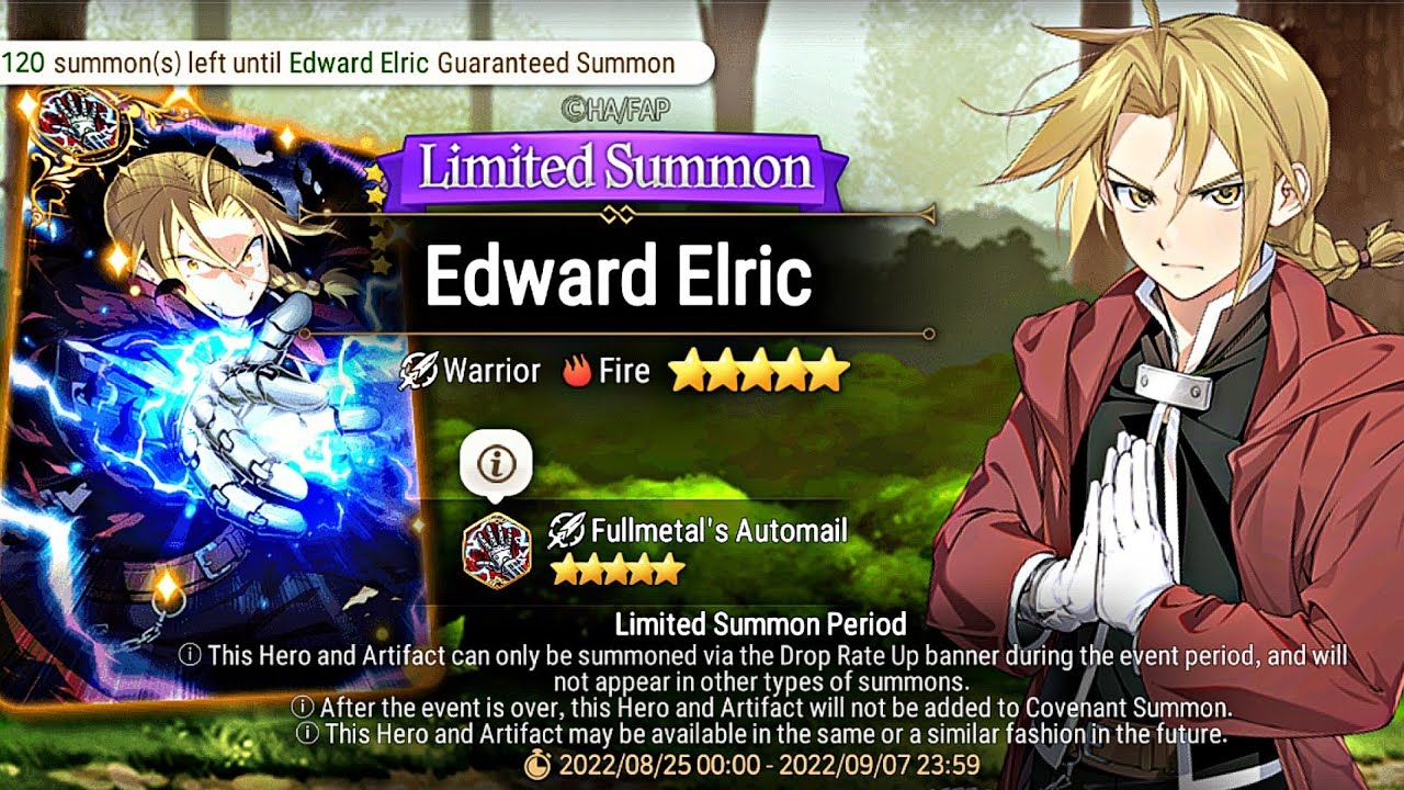 「EPIC SEVEN」Summon for Edward Elric & Fullmetal's Automail Artifact (Limited Summon) - YouTube
