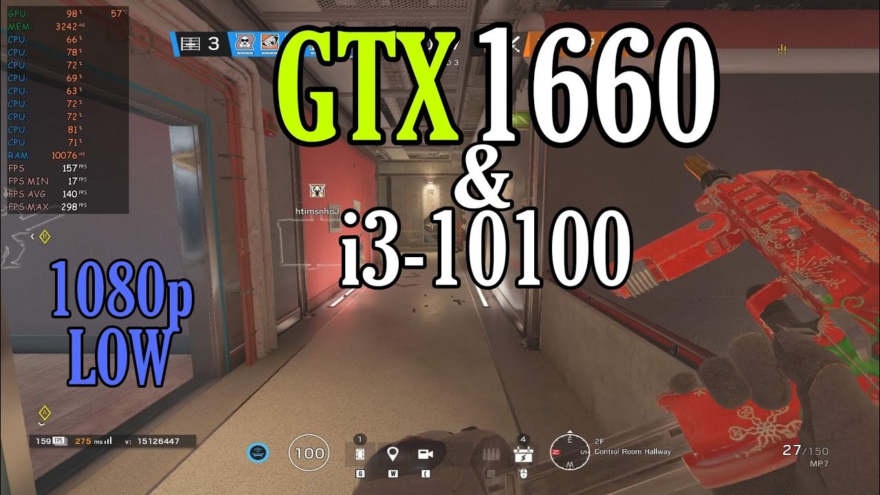 GTX 1660 & I3 10100 | Rainbow Six Siege | Vulkan API - low in 2021 ...