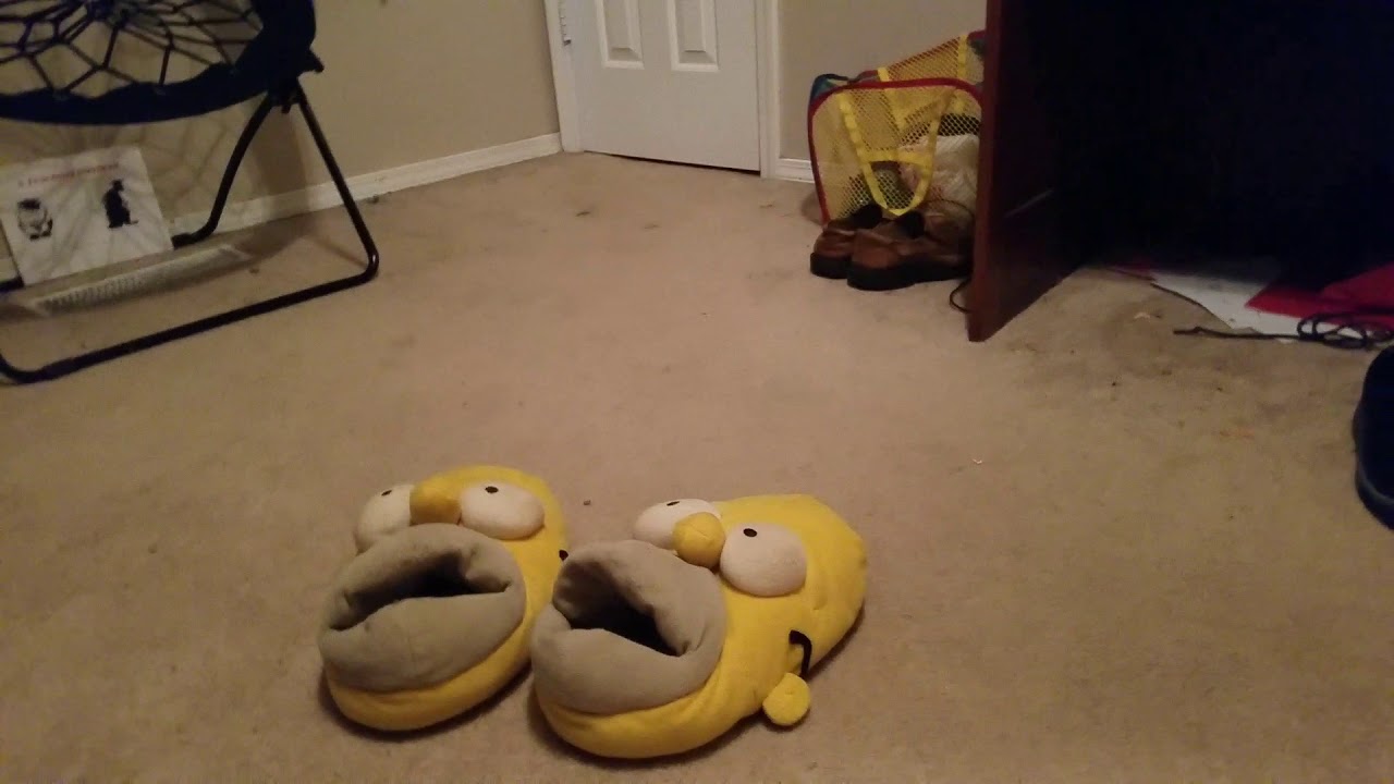 2 Homer slippers get hit by a chair - YouTube