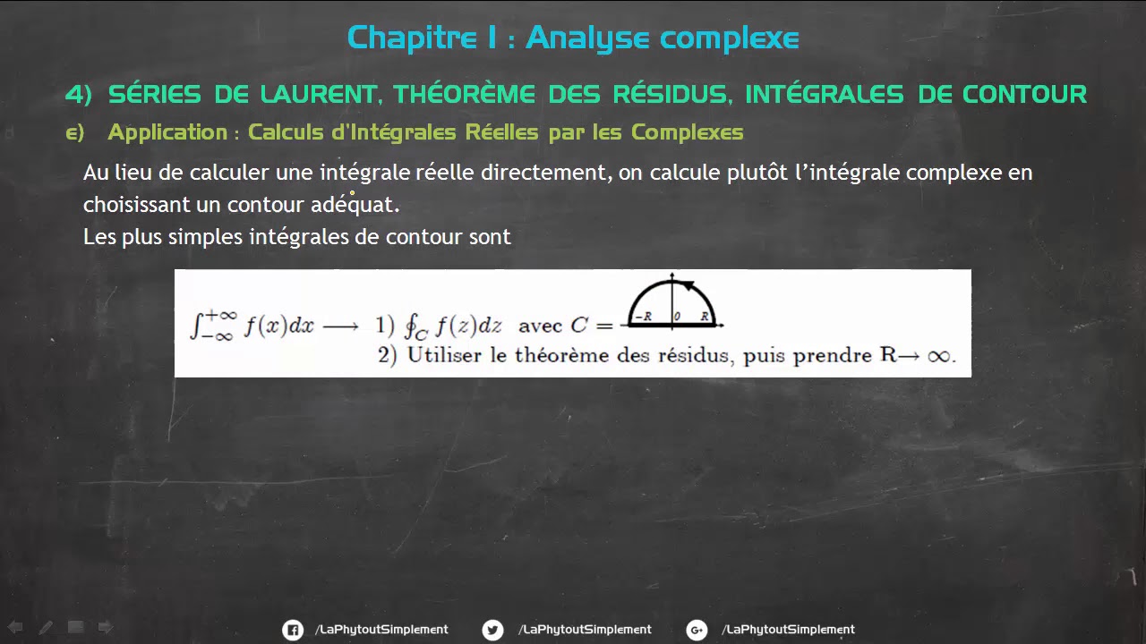 Analyse Complexe -16- Calculs d’Intégrales Réelles par les Complexes ...