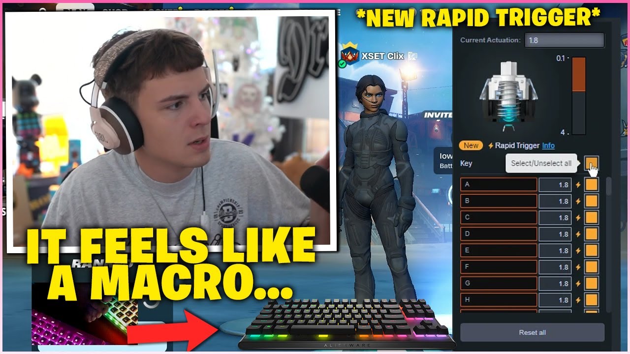 CLIX Tries NEW RAPID TRIGGER Settings FOR MARCRO FAST EDITING ...