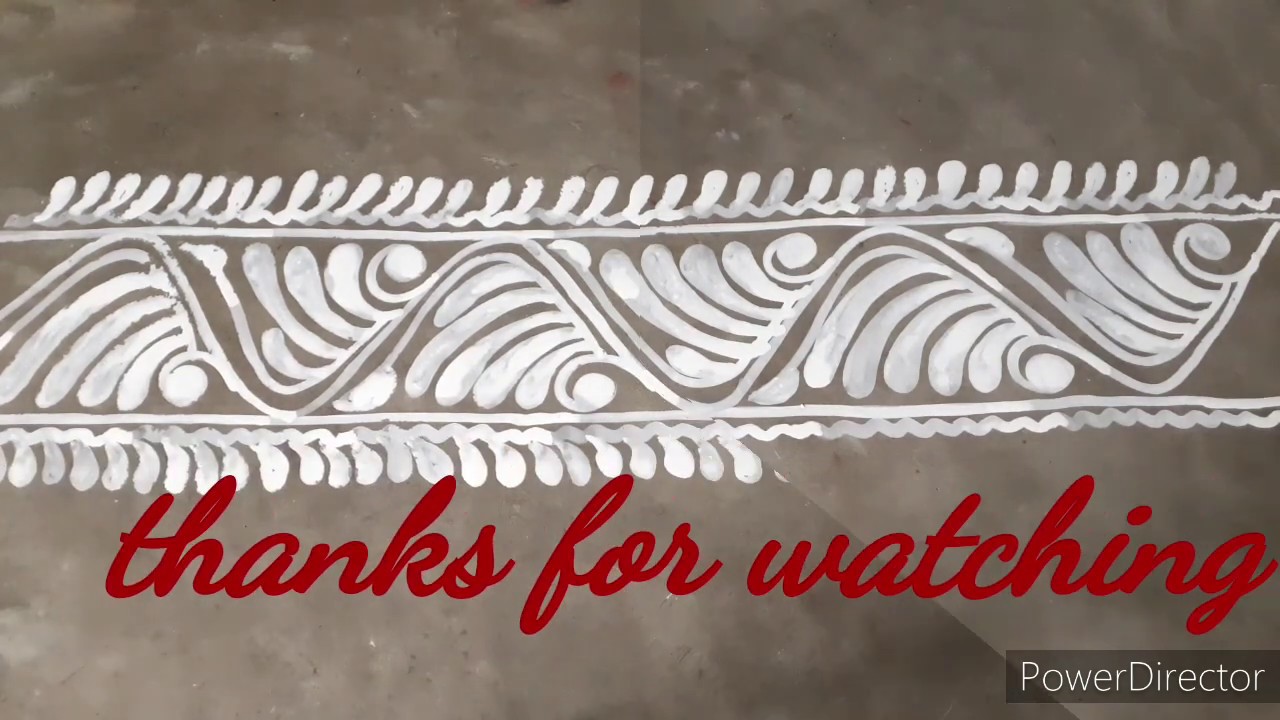 Quick And Easy Border Alpona Design // Door Alpona // Deepika Das - YouTube