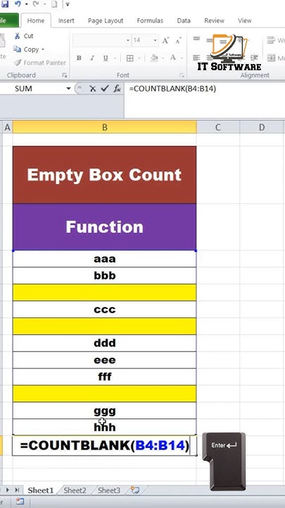 Use COUNTBLANK Function in Excel 🔥 | Excel for Fresher | Empty Boxes Count | #excel #short # ...