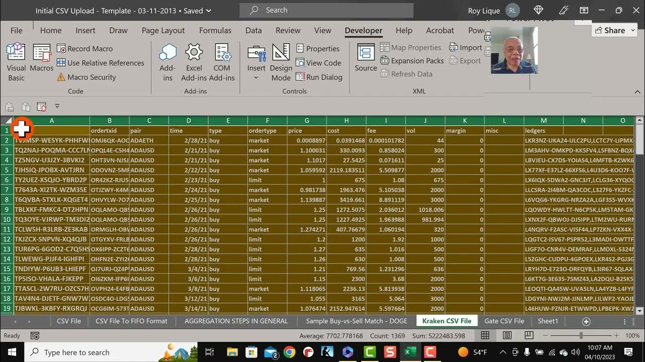 FIFO - Capital Gains and Losses Aggregator, How to Upload CSV File - YouTube