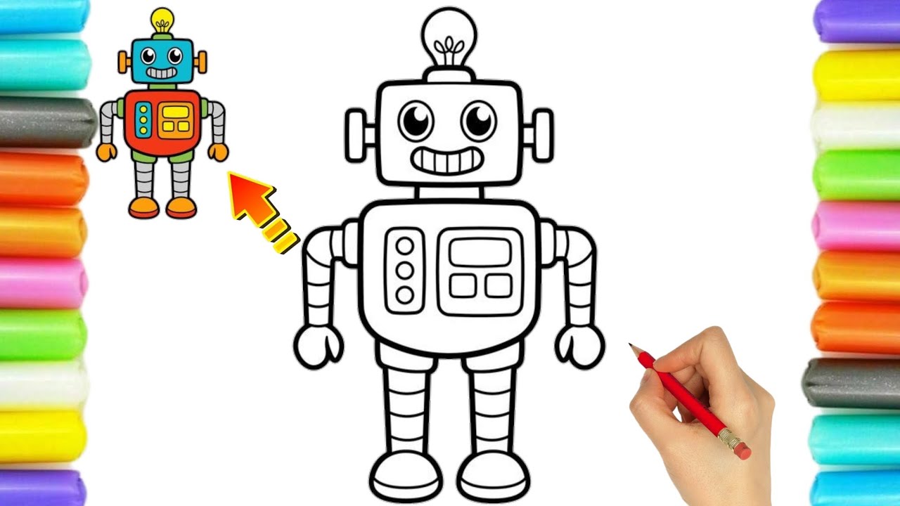Robot 🤖 Drawing, Painting and Colouring for kids and toddlers | abcd ...