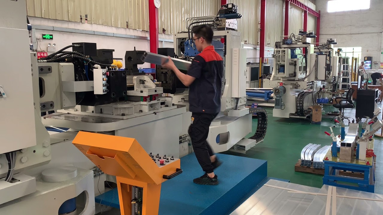 Car bumper production-Stretch forming machine - YouTube