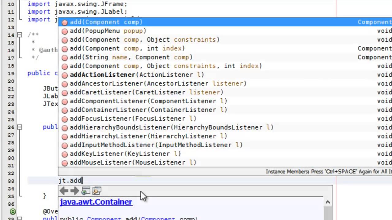 Tutorial 24 Java Eventos De Teclado Mouse Y Predifinidos Youtube