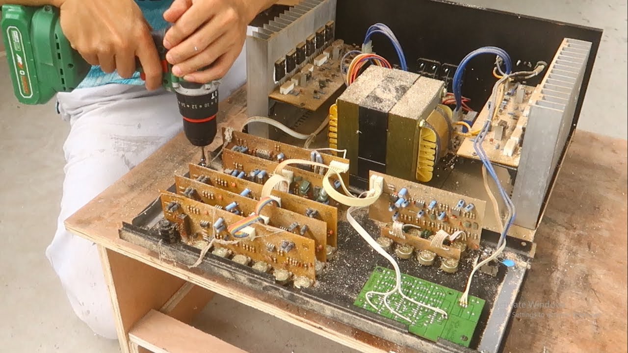Power amplifier restoration // Stereo mixing amplifier restoration ...