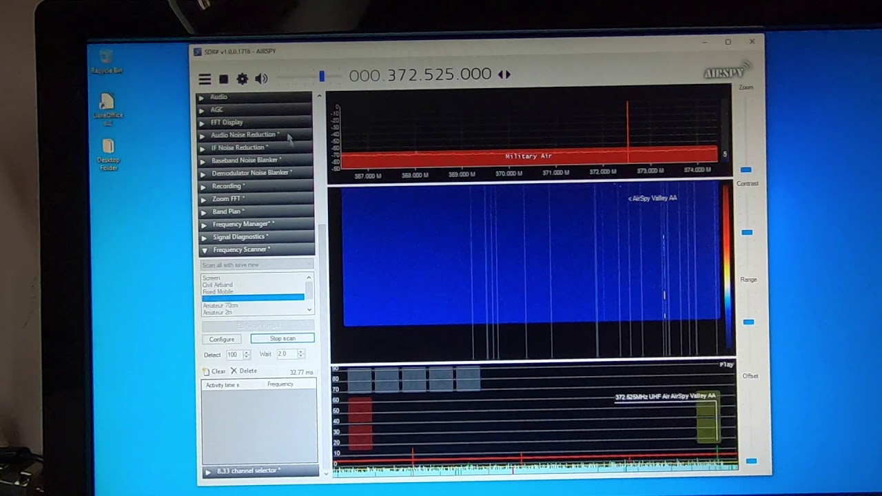 SDR# and AirSpy R2 SDR receiver with the Frequency Scanner Plugin - YouTube