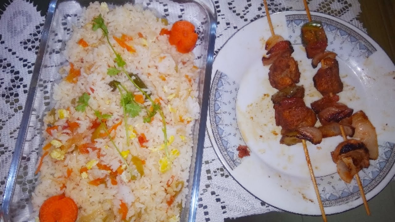 Fried Rice & Chicken Shashlik Recipe || Fried Rice||Shashlik|| Homemade ...