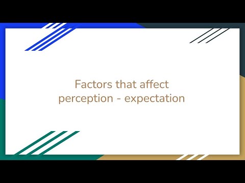 Factors that affect Perception - Expectation - YouTube