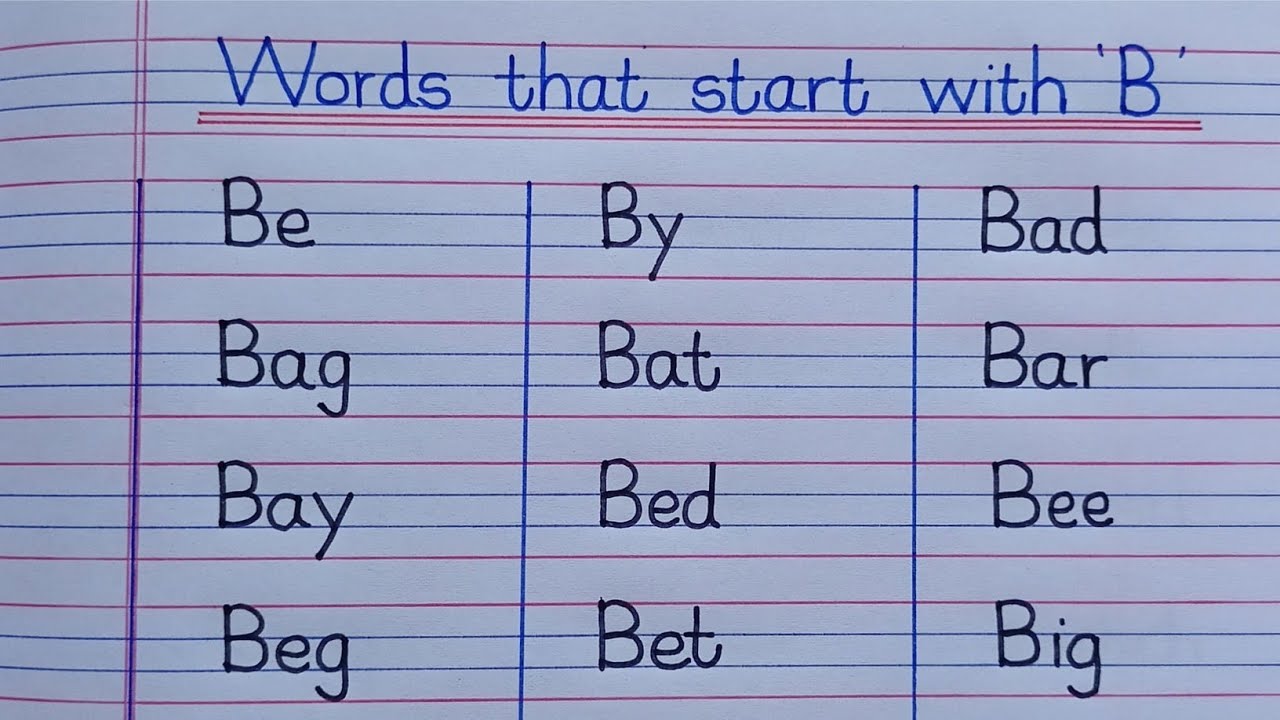 100 Words That Start With ' B '| ' B ' Letter Words| - YouTube