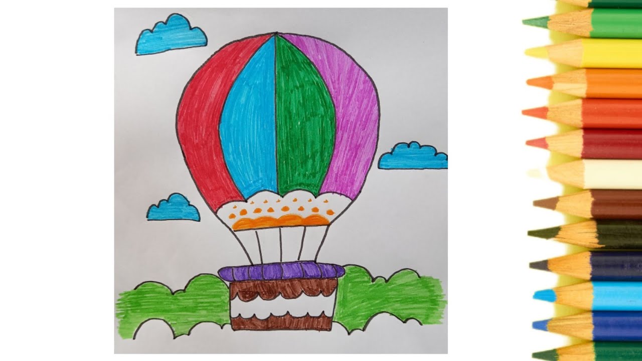 Easy balloons drawing for kids - YouTube