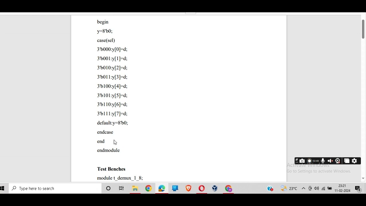 Design Of Verilog Program For 18 Demultiplxer With Test Benches Vtu Ddco Youtube
