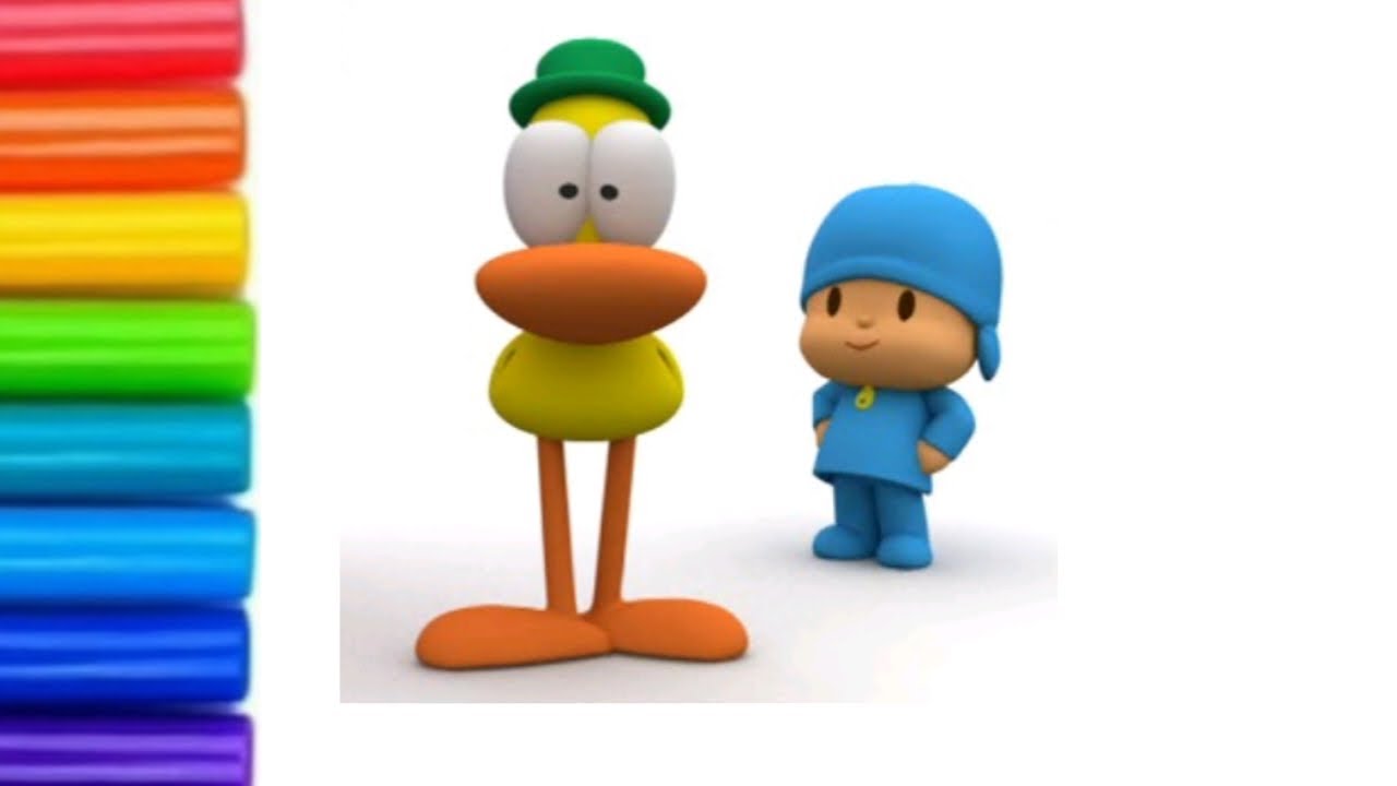 🥰🥰Cute pocoyo & pato drawing | easy pocoyo drawing | drawing for kids ...