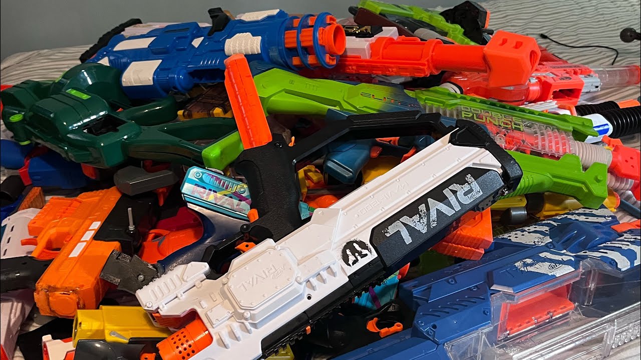 Reloading all of my Nerf guns (100 sub special) - YouTube