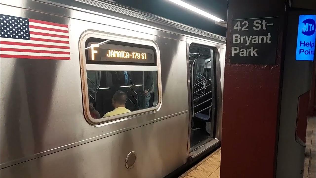 MTA NYC Subway: IND 6 Av Line: Jamaica-179 St Bound Alstom R160A-2 (F) Train @ 42 St-Bryant Park ...