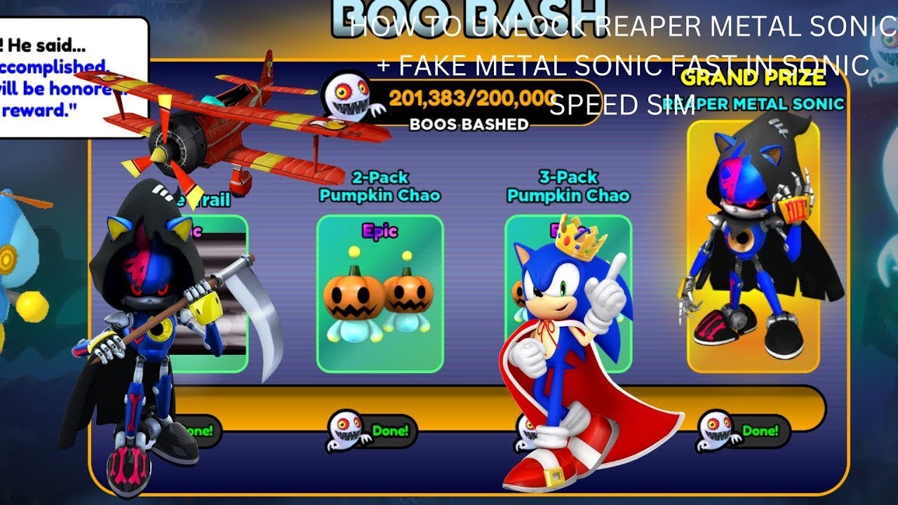 HOW TO UNLOCK REAPER METAL SONIC + FAKE METAL SONIC IN SONIC SPEED ...
