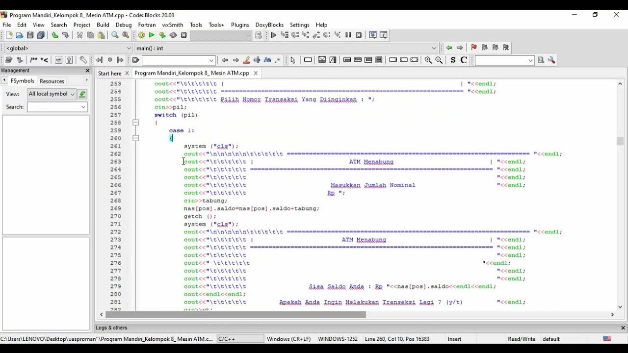 UAS Praktikum Kelompok 8 Pemrograman Komputer Program Mesin ATM - YouTube