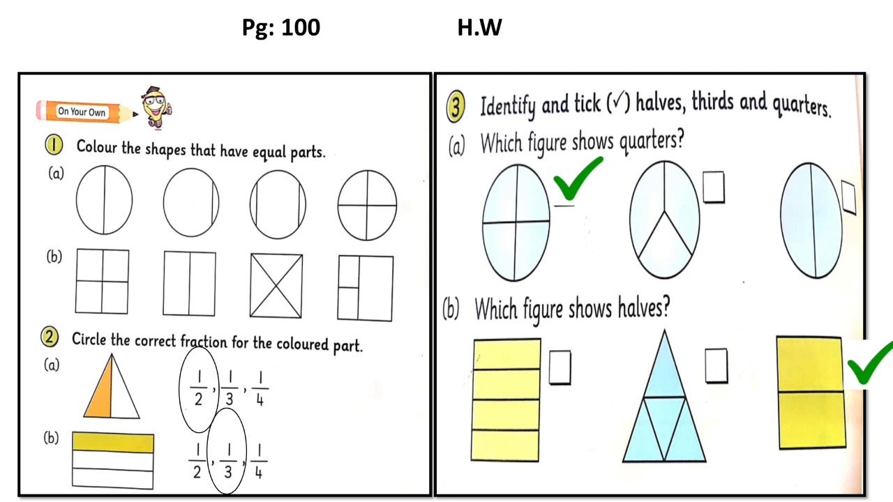 What is one half , one third and one quarters FRACTIONS Math GRADE I ...