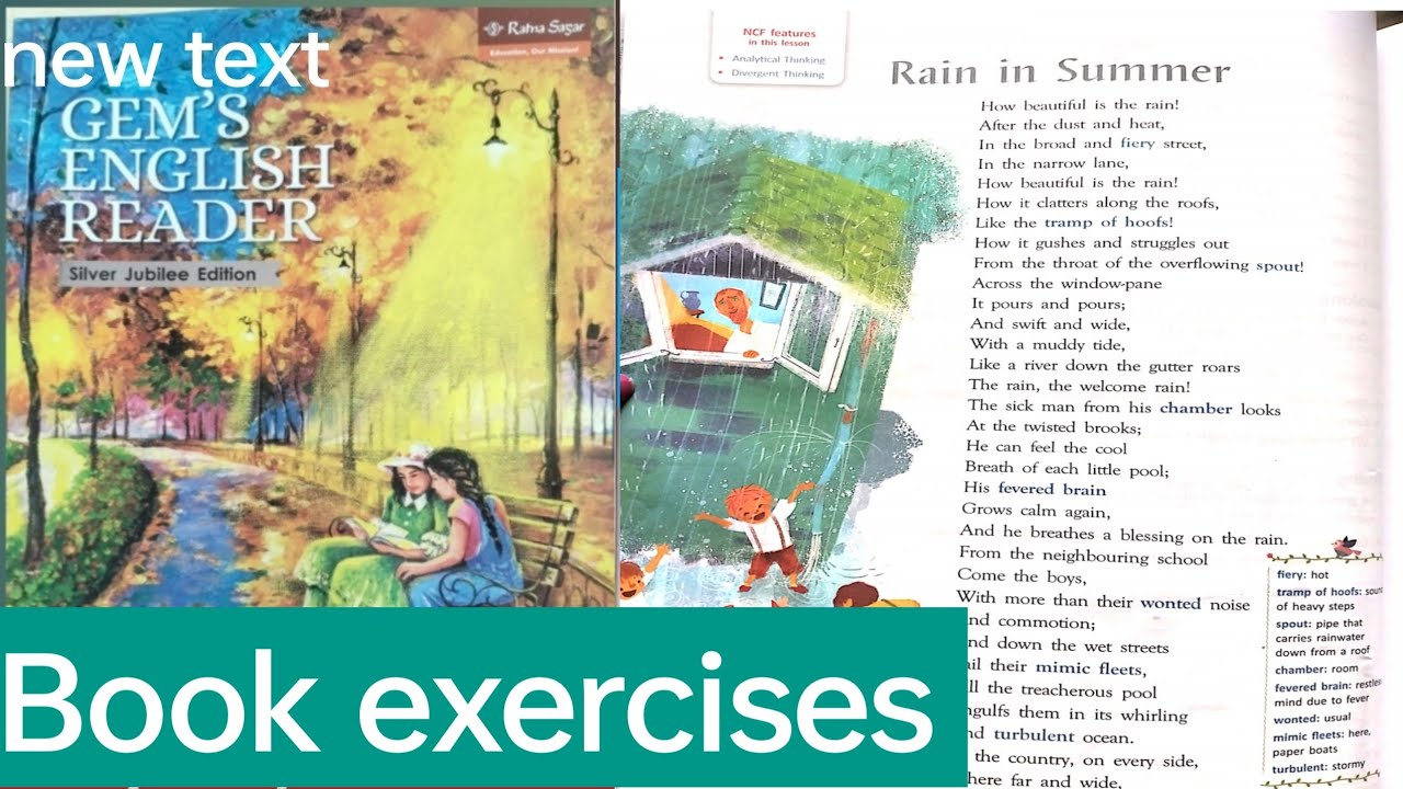 Class -7 || Poem - Rain in summer || book exercises #gemsenglishreader ...