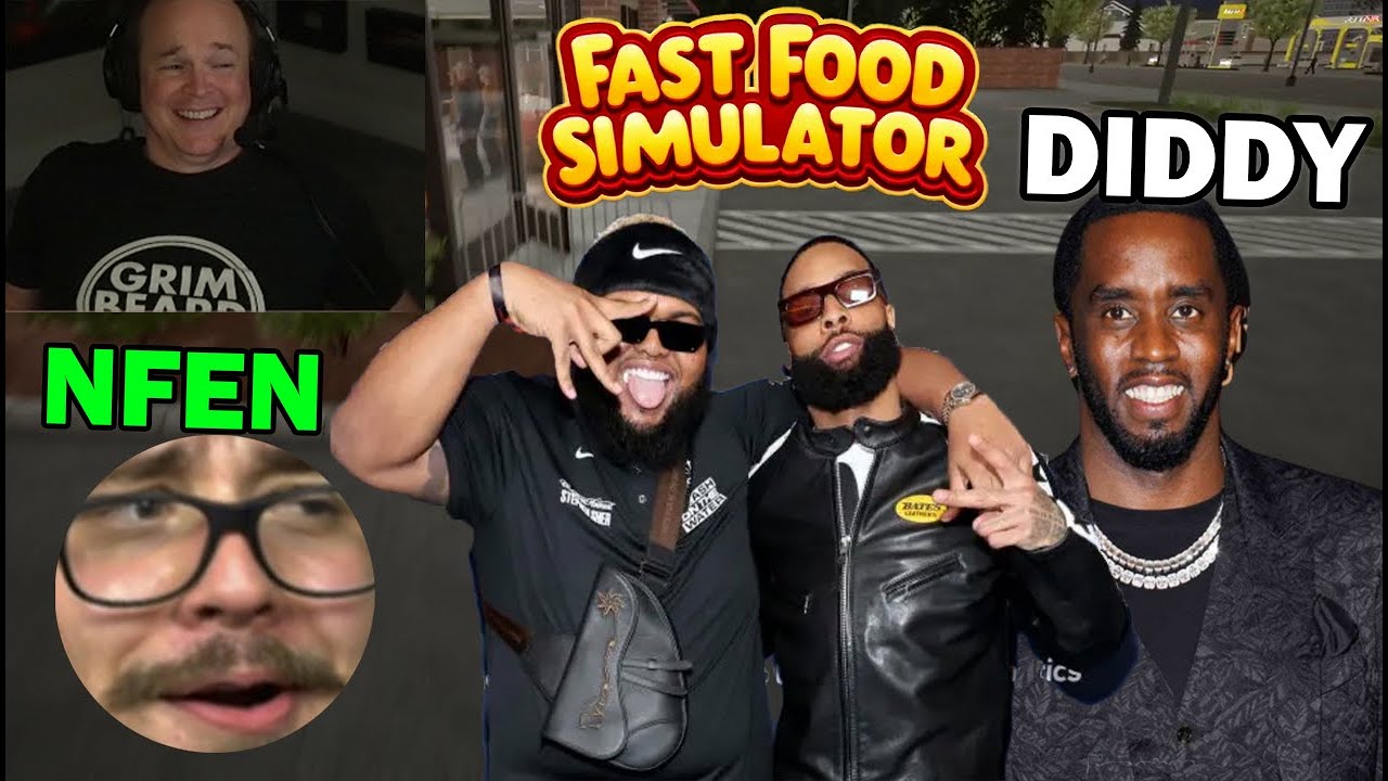 NICK CAUGHT GOING TO DIDDY PARTIES - Sark w/ Gassy, Bruce, Nfen, APL, & Stu (Fast Food Simulator ...