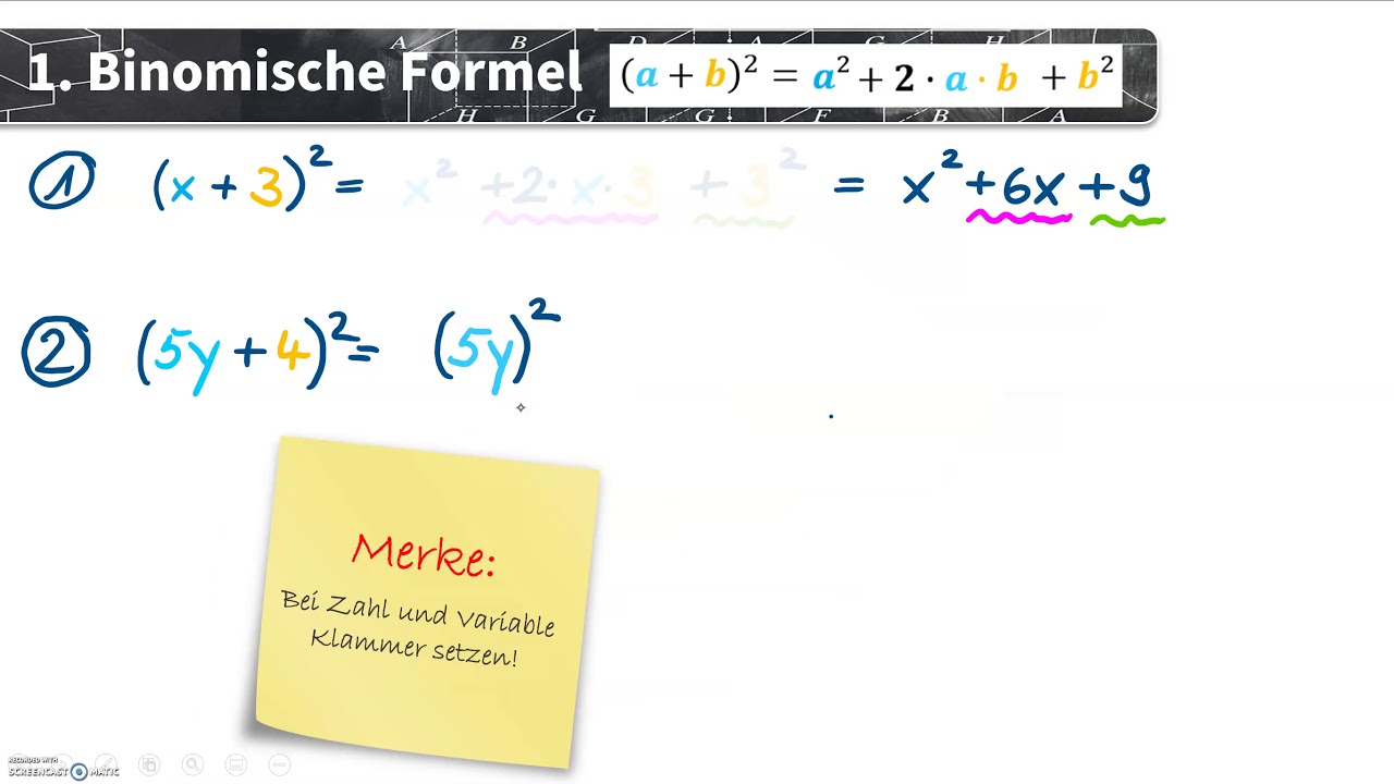 1. Binomische Formel - YouTube