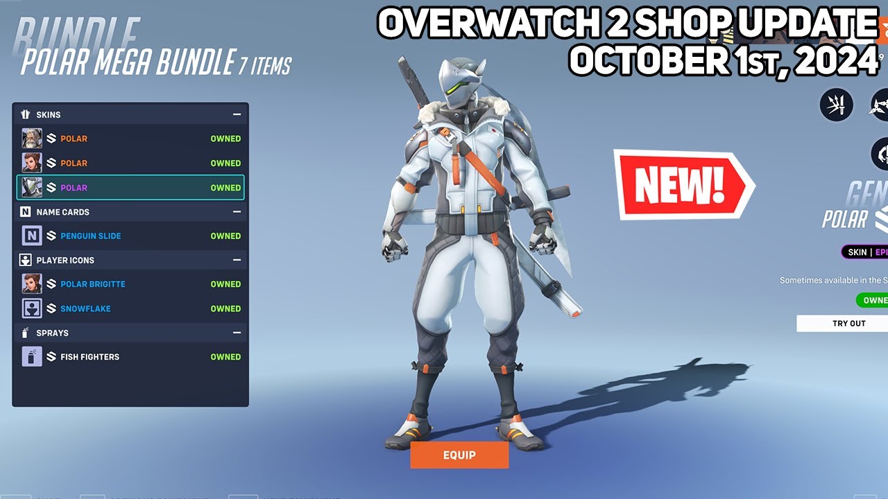 *NEW* BRIGITTE, GENJI, & REINHARDT POLAR SKINS! Overwatch 2 Shop Update ...