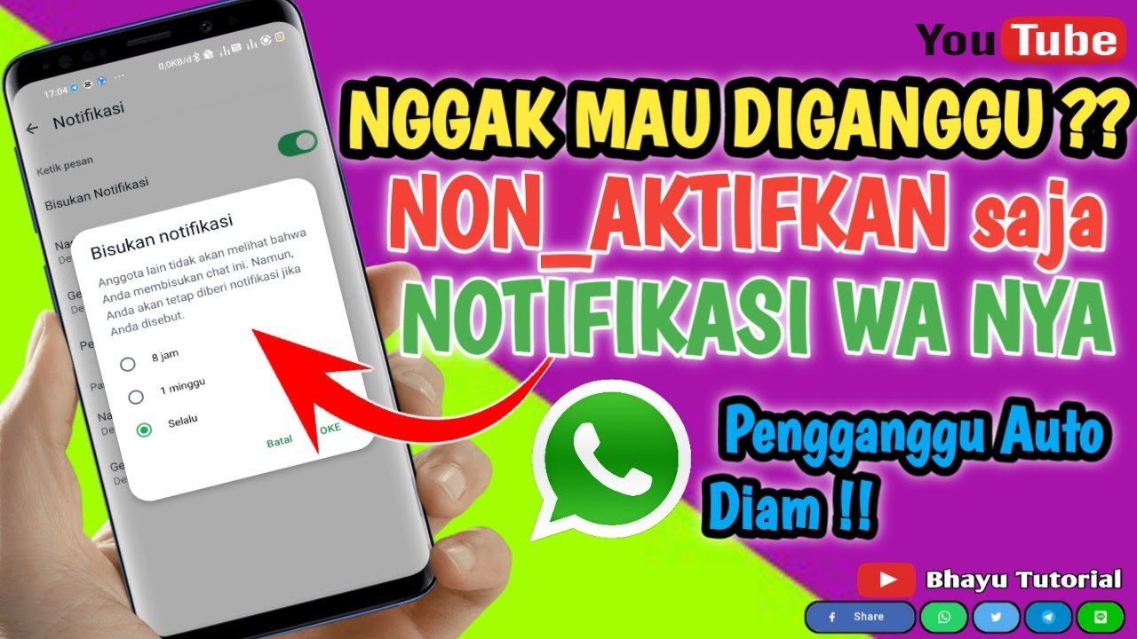 Cara Menonaktifkan Notifikasi Chat Whatsapp || #fiturterbaru #whatsapp ...
