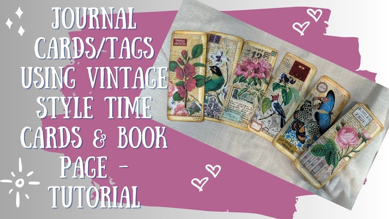 Journal Tags/Cards made from Vintage Style Time Cards - Tutorial - YouTube