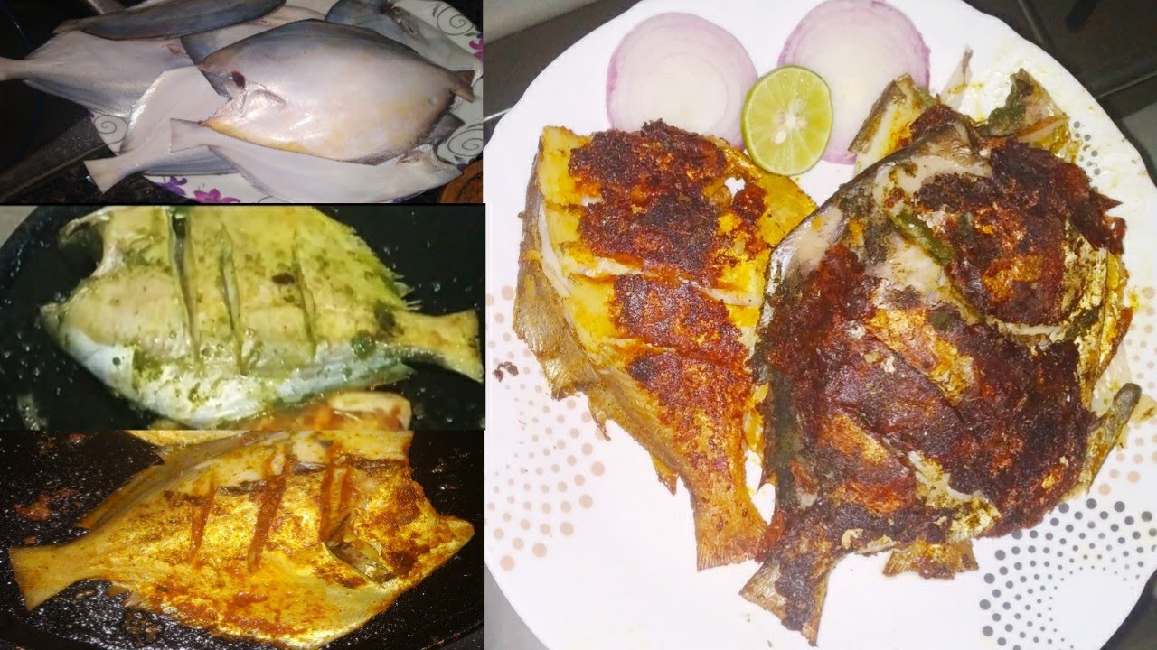 Pomfret Fish Recipe || Pomfret fish tawa fry recipe in telugu || Indian fish recipes - YouTube