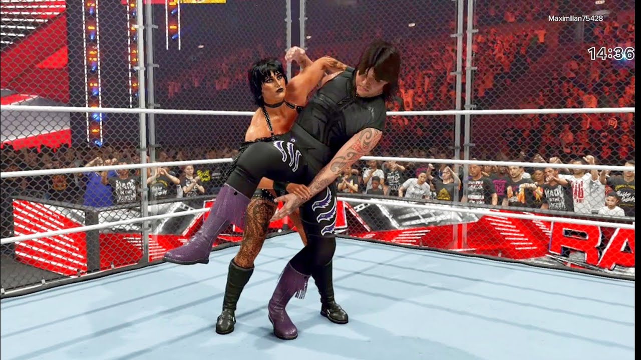 (WWE 2K24) "Dirty" Domenik Mysterio VS Rhea Ripley (Intergender steel ...