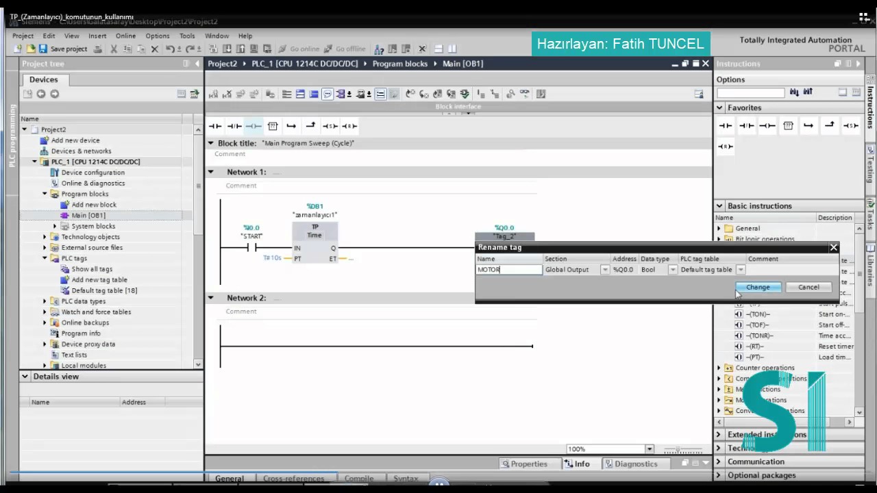 16) Timer TP Komutunun Kullanımı (TiaPortal S71200) - YouTube