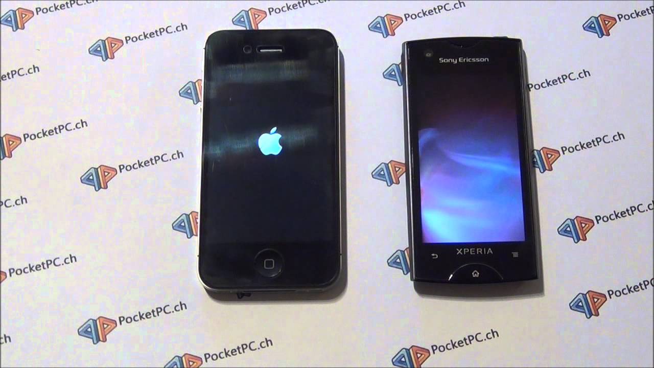 Sony Ericsson Xperia Ray vs iPhone 4S Startvorgang - YouTube