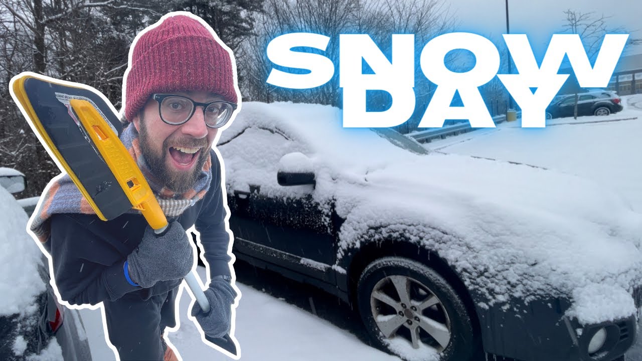 Day In The Life of a Car Dwelling Gig Worker | Snow Day | Living In A ...
