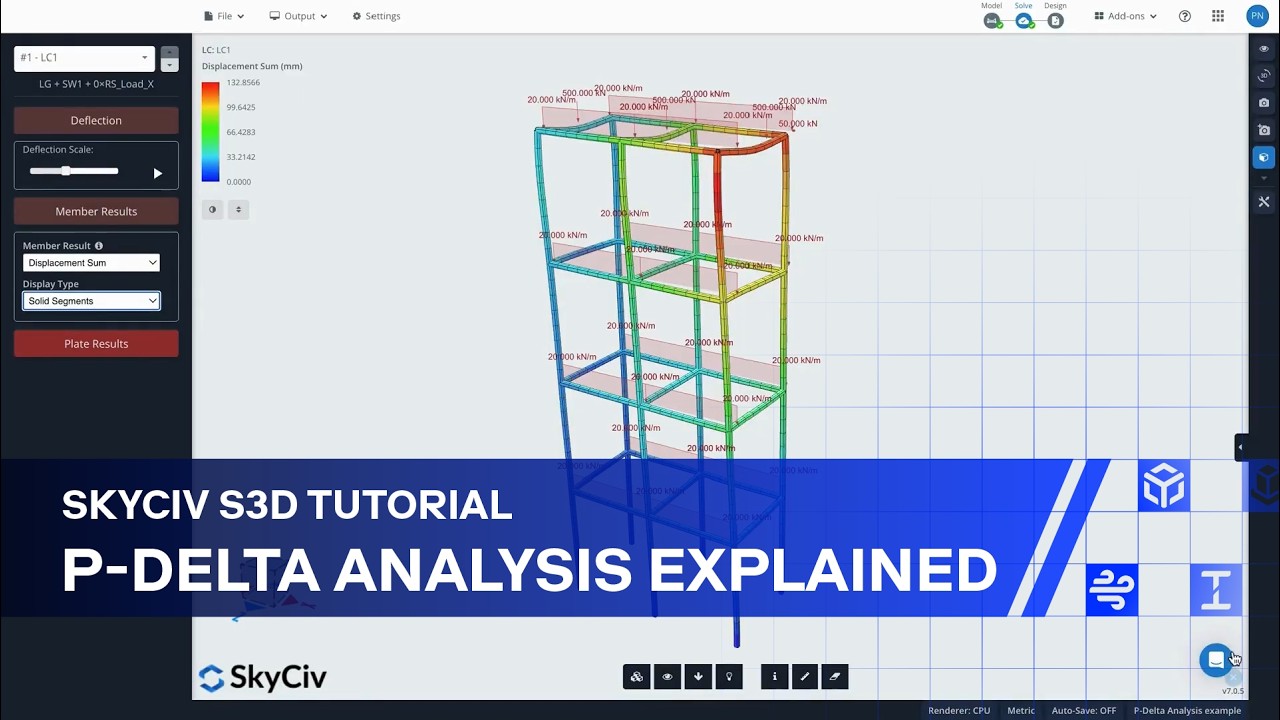 How to Run a P-Delta Analysis in SkyCiv Structural 3D - YouTube