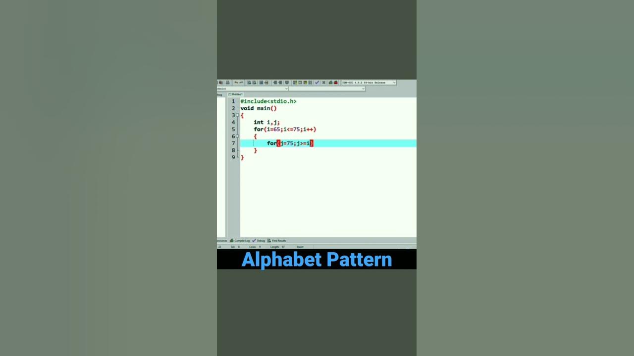 C Program To Print Alphabet Pattern Using For Loop Cviral Youtube